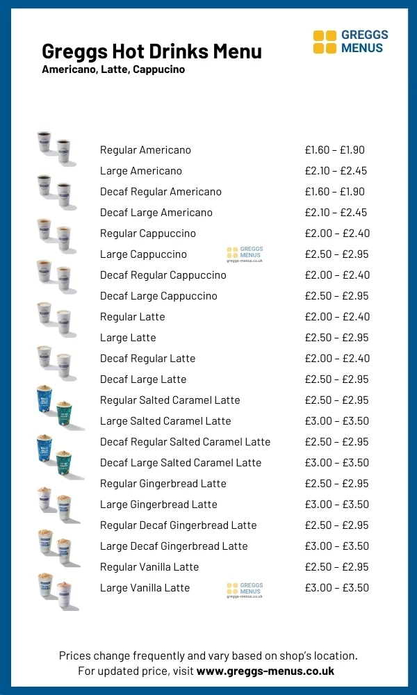 Greggs Hot Drinks Menu And Prices (Updated April 2025)